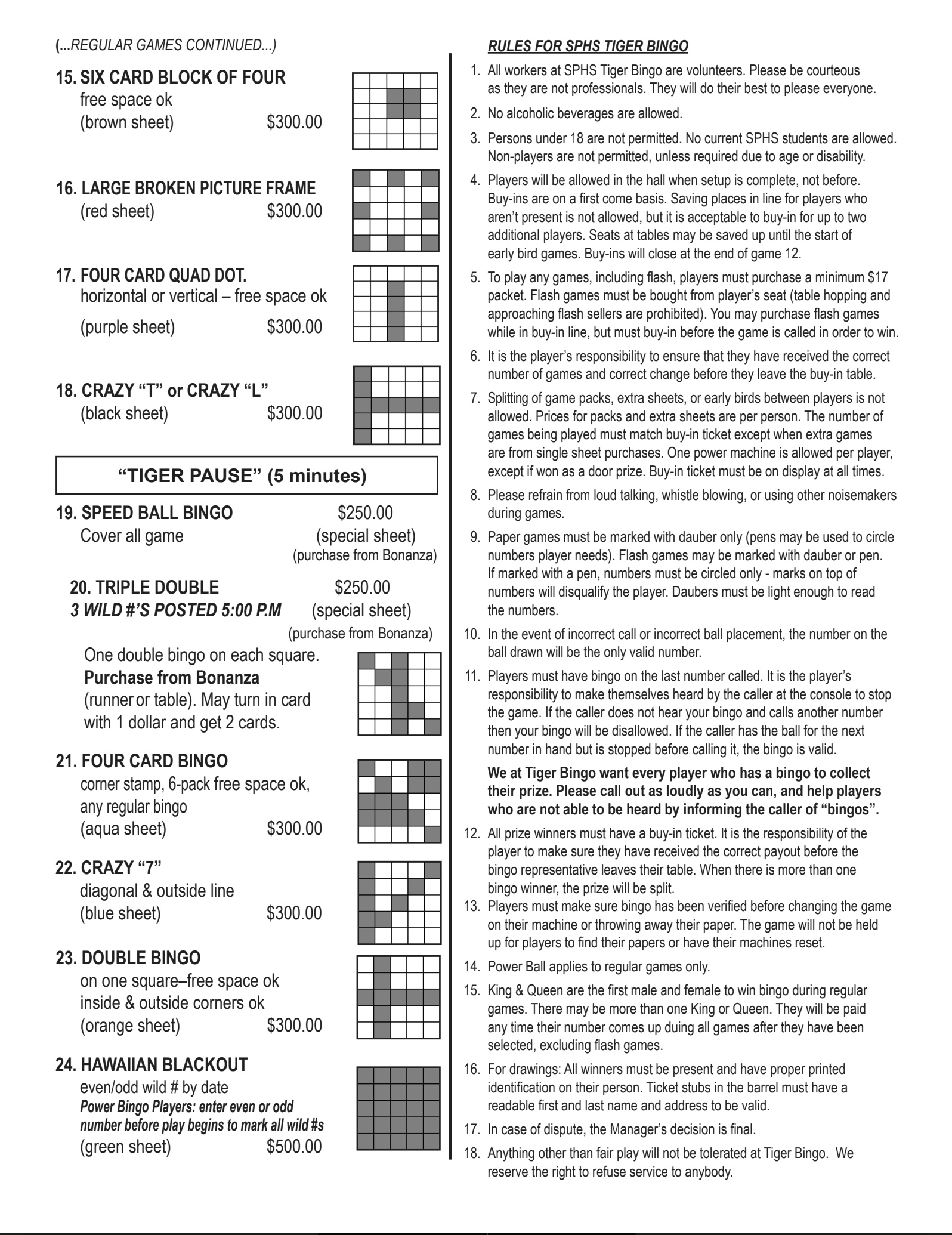 Tiger Bingo! – Tiger Boosters